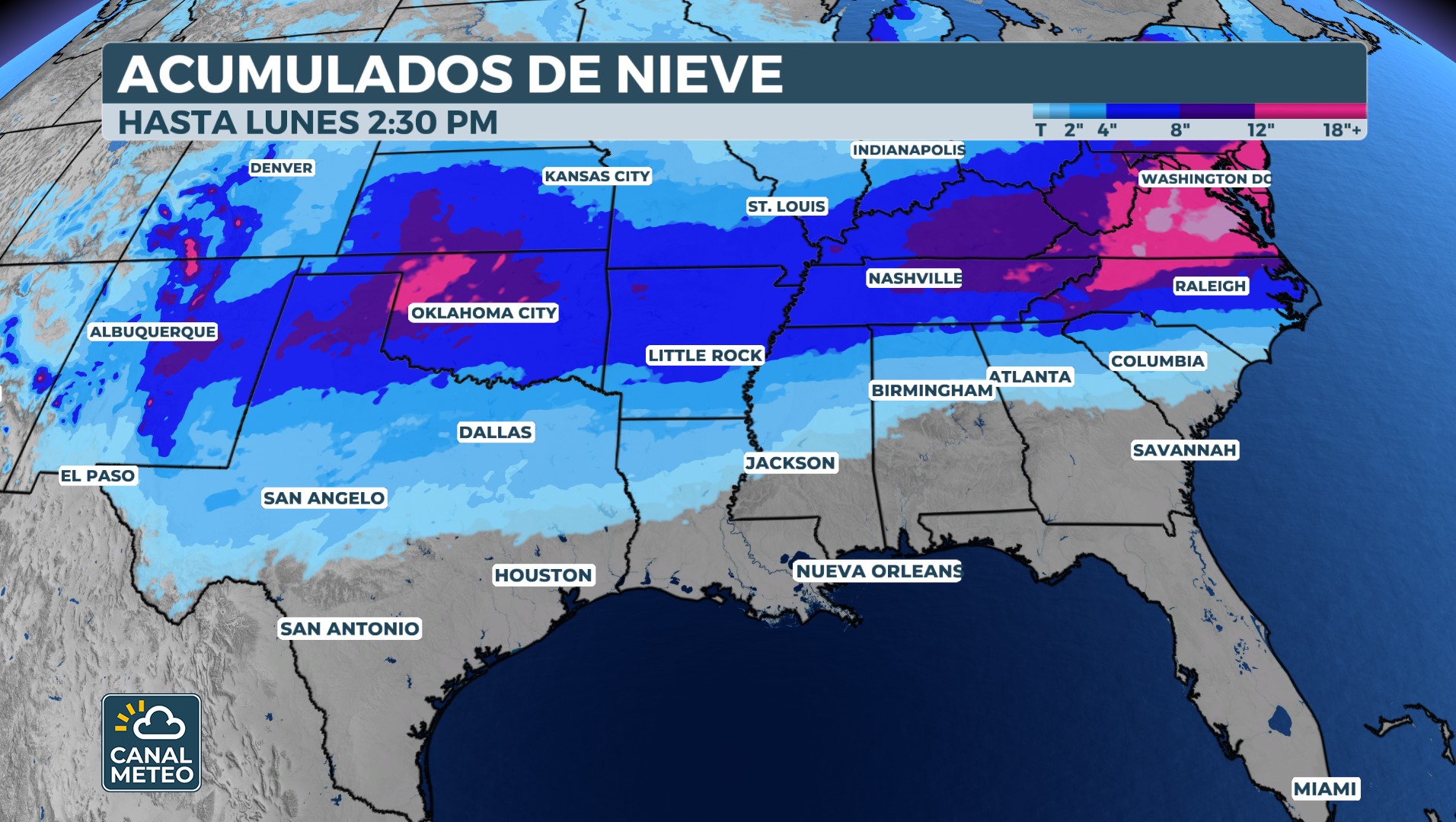 Tormenta invernal con hielo y nieve en Texas | Canal Meteo TV